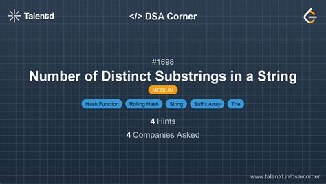 1698 Number Of Distinct Substrings In A String Medium Dsa Corner