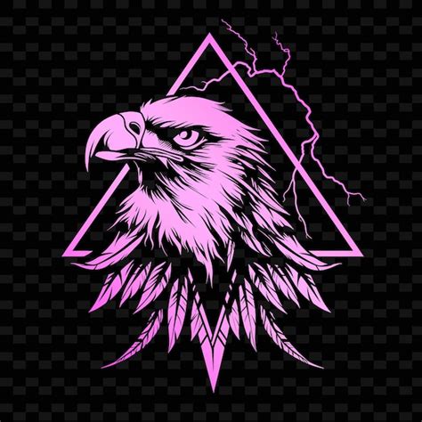 Premium Psd An Eagle Head With A Lightning Bolt In The Background