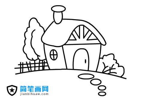 带烟囱的小房子风景简笔画图片 简笔画网