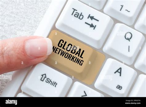 Handwriting Text Global Networkingcommunication Network Which Spans The