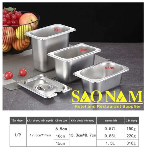 Mẫu khay inox đựng topping tại quầy buffet