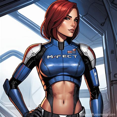 Femshep Commander Shepard Beautiful Abs Stable Diffusion Online