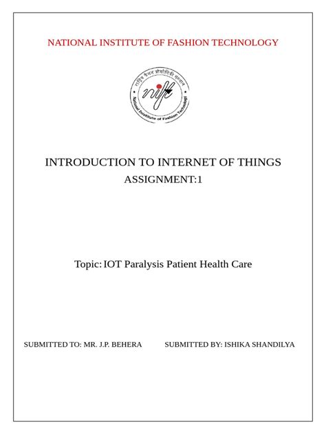 Iot Assignment 1 Pdf Internet Of Things Monitoring Medicine