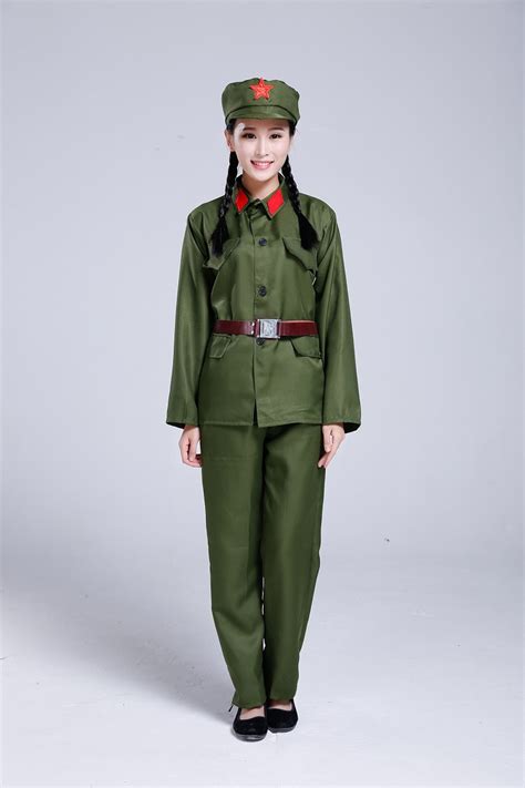 成人红军演出服 八路军新四军装红卫兵服装 抗战解放帽表演服 阿里巴巴