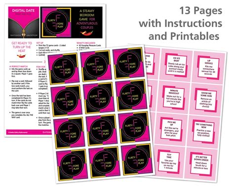 Printable Foreplay Game Sex Game Digital Download Gift For Babefriend Seduction Foreplay Game