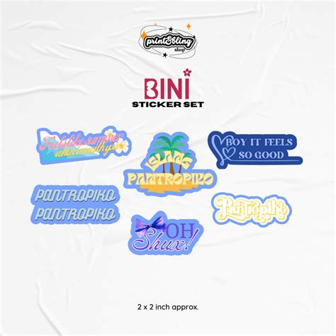 Bini Sticker Sets Vinyl Matte Laminated Waterproof Stickers Shopee Philippines