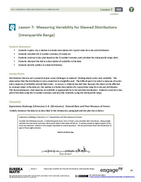 Measuring Variability For Skewed Distributions Interquartile Range