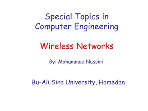 Ppt Special Topics In Computer Engineering Wireless Networks Powerpoint Presentation Id4347862