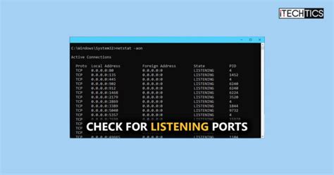 Check For Listening Open Ports With Netstat And Powershell