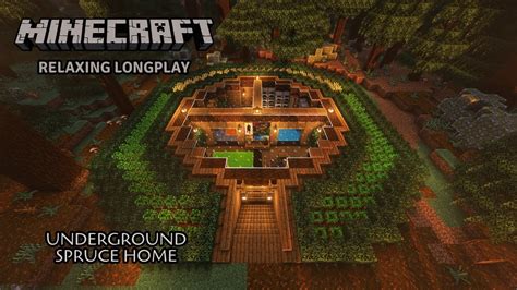 Minecraft Relaxing Longplay Underground Spruce House No Commentary