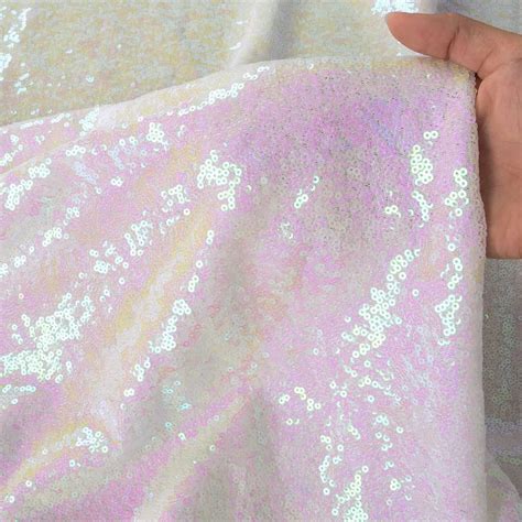 Wholesale Multicolor Stretch Wedding Dress Sequin Fabrics 3mm