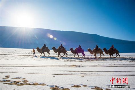 敦煌大漠迎降雪 鸣沙山沙雪交融引客来 组图 图片中国 中国网