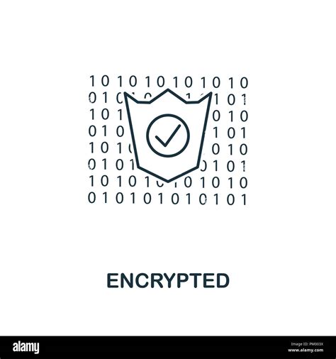 Encrypted Outline Icon Monochrome Style Design From Crypto Currency Collection Ui Pixel