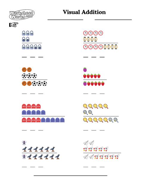 worksheetworks visual addition 1 pdf
