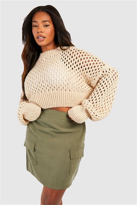 Plus Woven Pocket Detail Cargo Mini Skirt Boohoo Usa