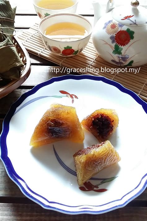 Graces Blog 欣语心情 红豆碱水粽 Red Bean Alkaline Dumplings