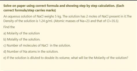 SOLVED Solve On Paper Using Correct Formula And Showing Step By Step Calculation Each Correct