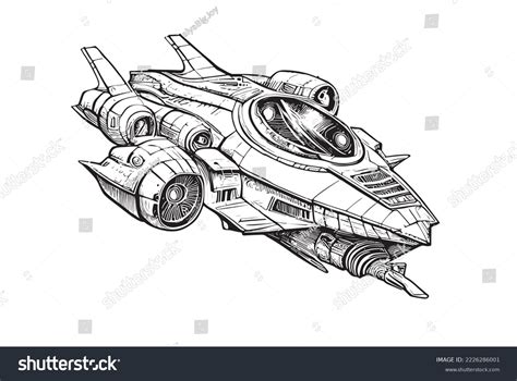 Spaceship Cartoon Hand Drawn Sketch Doodle Stock Vector Royalty Free 2226286001 Shutterstock