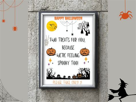 Trick Or Treat Sign Halloween Candy Sign Halloween Porch Sign Please