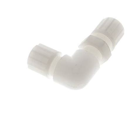 12x10mm Pvdf Elbow Compression Fitting Bulkhead 10 Bar