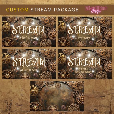 Animated Twitch Stream Overlay Screen Set Steampunk Overlay Twitch Overlay Animated Stream