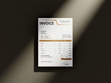Simple Invoice Design On Behance
