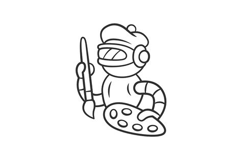 Art Bot Linear Icon Outline Icons ~ Creative Market
