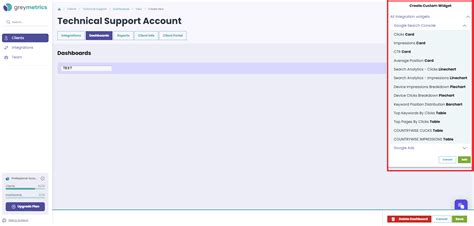 Creating A New Dashboard Custom Template Greymetrics Help Center