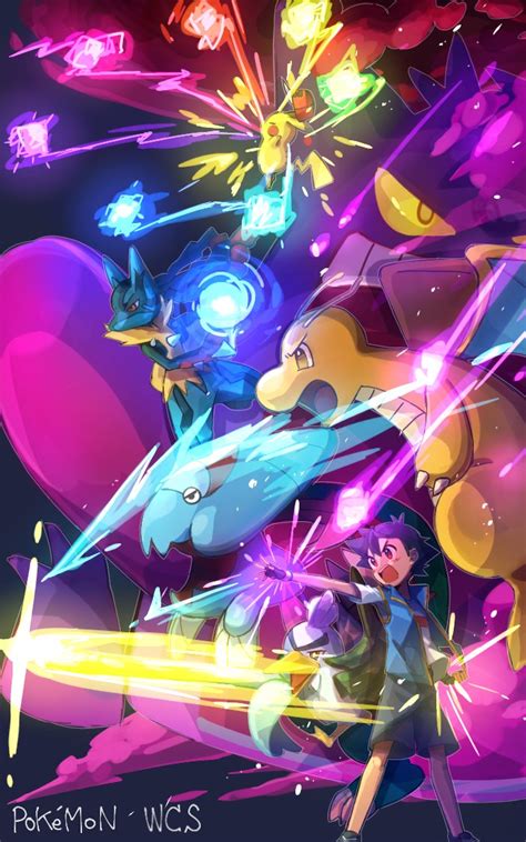 Pikachu Ash Ketchum Lucario Gengar Dragonite And More Pokemon And More Drawn By