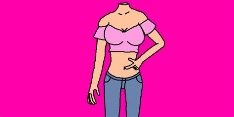 Headless Girl Pointing At Her Belly Button By Samuel600 On Deviantart