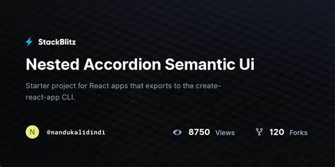 Nested Accordion Semantic Ui Stackblitz