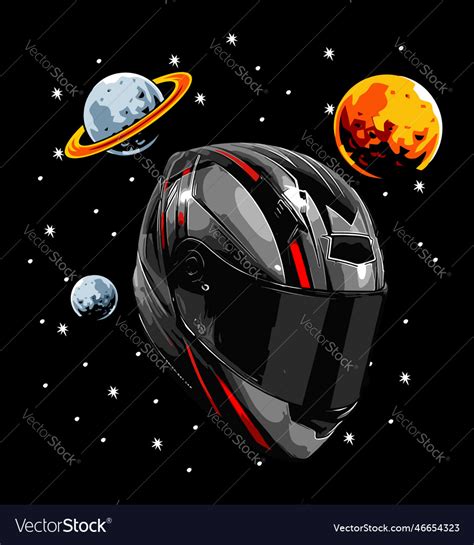 Helmet Motorcycle Art For Graphic Design Vector Image