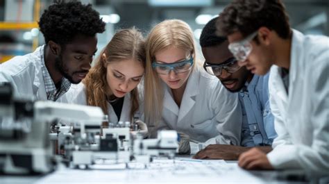 Diverse Team Of Scientists Collaborating In Laboratory Premium Ai