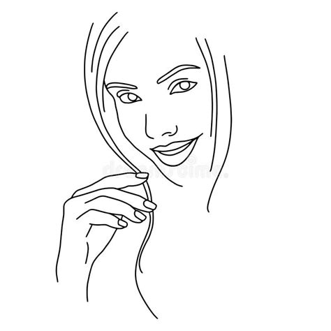 Abstract Face Line Drawing Beauty Woman Portrait Minimalistic Style 21
