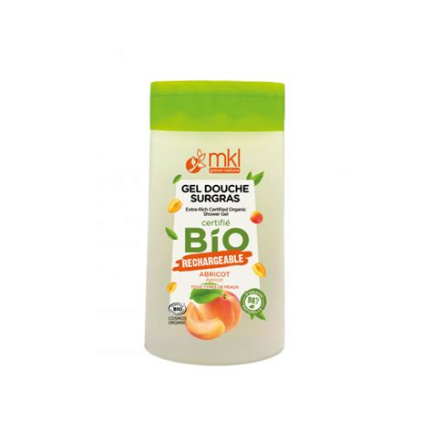 GEL DOUCHE SURGRAS ABRICOT BIO RECHARGEABLE 200ML MKL GREEN NATURE