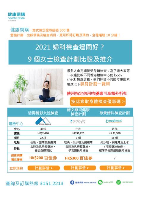 【2021婦科檢查邊間好】30婦科檢查推介及比較 Esdlife健康網購