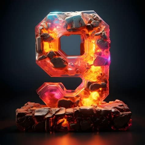 Premium Ai Image Creative And Vibrant Numerical Number Nine 9 Design Illustration