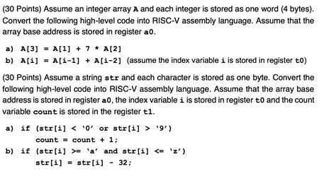 solved 30 points assume an integer array a and each