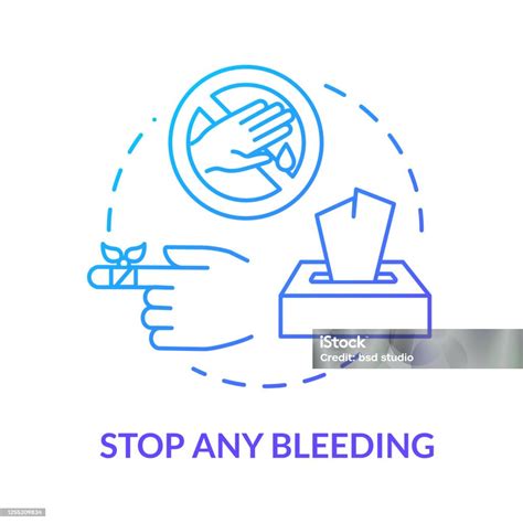 출혈 개념 아이콘을 중지합니다 의료 과정 응급 처치 마스터 클래스 부상 압축 레슨 얇은 선 일러스트 벡터 절연 윤곽선 Rgb