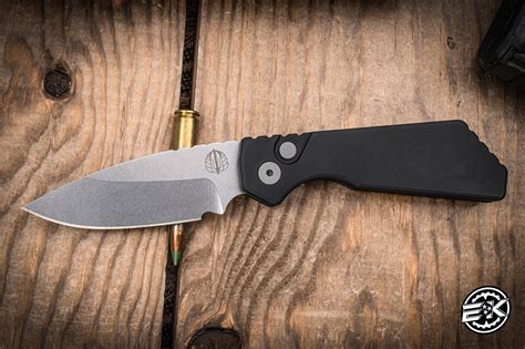 Preowned Protech Strider Pt Automatic Folding Knife Black 305