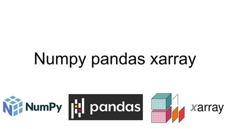 Comparandomanejoarraysnumpy Pandas Xarraypptx