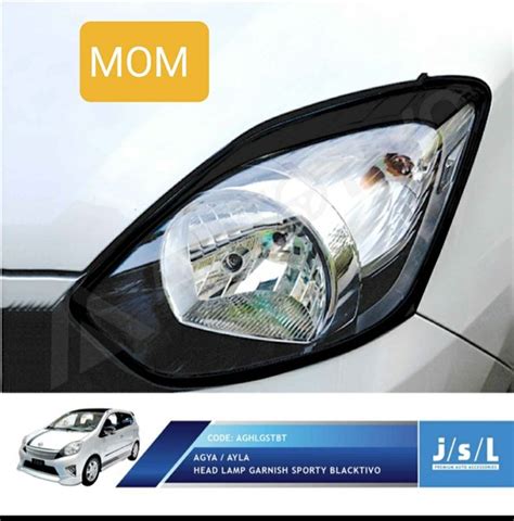 Jual JSL Garnish List Lampu Headlamp Depan Hitam Blacktivo Agya Ayla Di