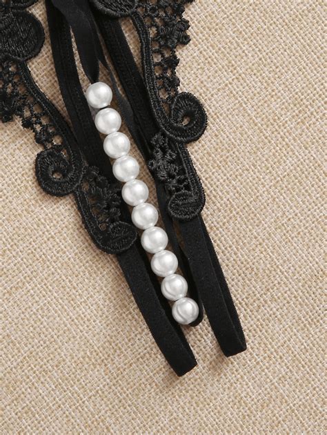 3packs Faux Pearl Lace Thong Lingerie Shein Usa