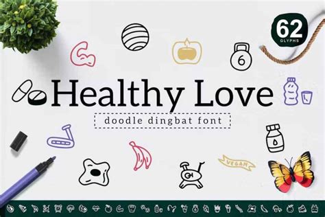 Healthy Love Dingbat Font Dfonts