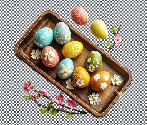 Premium Psd Stylish And Colorful Easter Themed Serving Tray Isolated