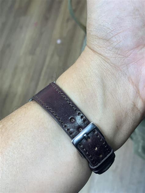 Fluco Racing Brown Horween Cordovan Leather Watch Strap