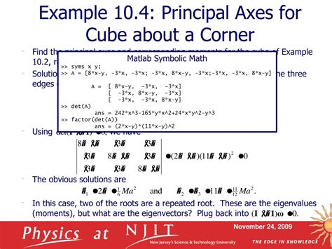 PPT Inertia Tensor Principal Axes In Physics PowerPoint