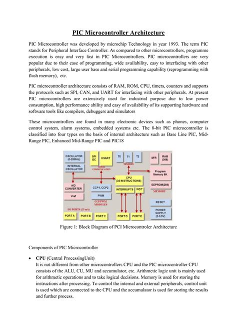 pic microcontroller architecture pdf