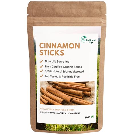 Naturally Processed Cinnamon Sticks 100g Swadesi Way