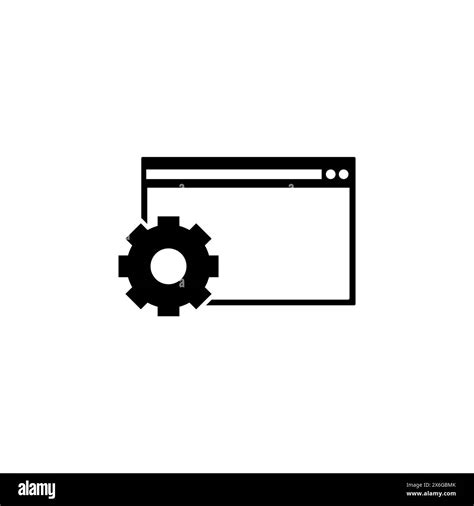 Browser Setup Configure Settings Flat Vector Icon Simple Solid Symbol